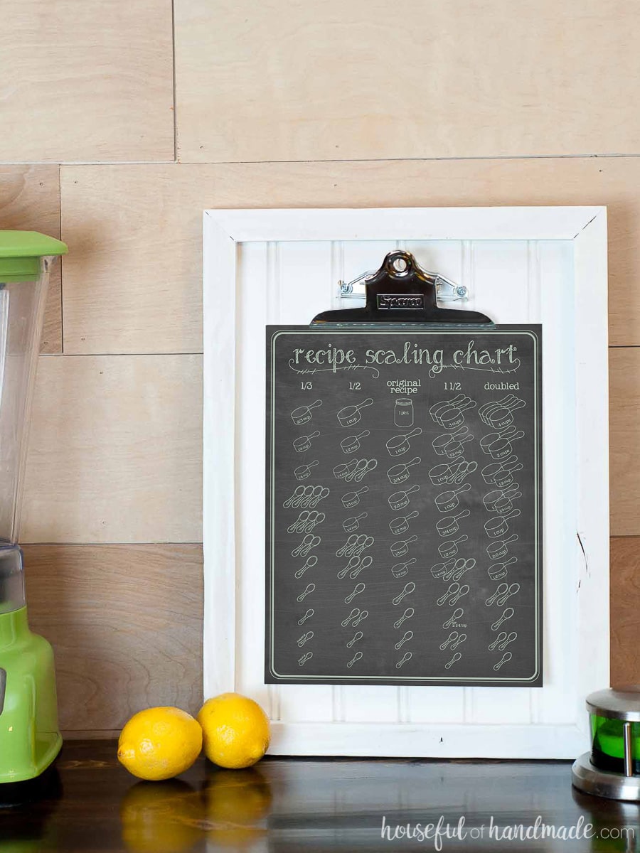 Printable Recipe Scaling Chart – Craftingmyhome