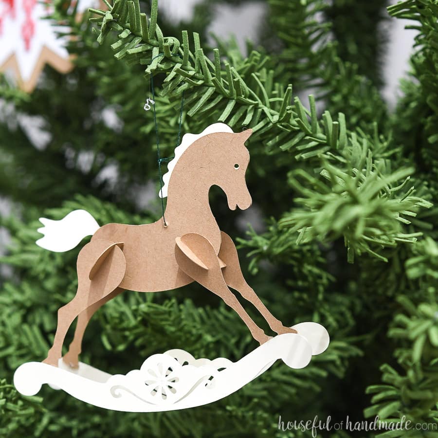Paper Rocking Horse Christmas Ornament Cut File – Craftingmyhome